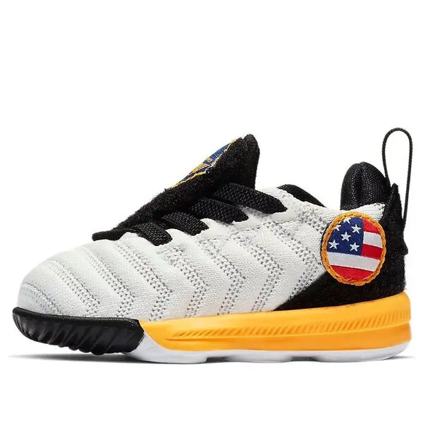 Nike Lebron 16 'space Travel' Toddler Sneakers - White/laser Orange/total Orage