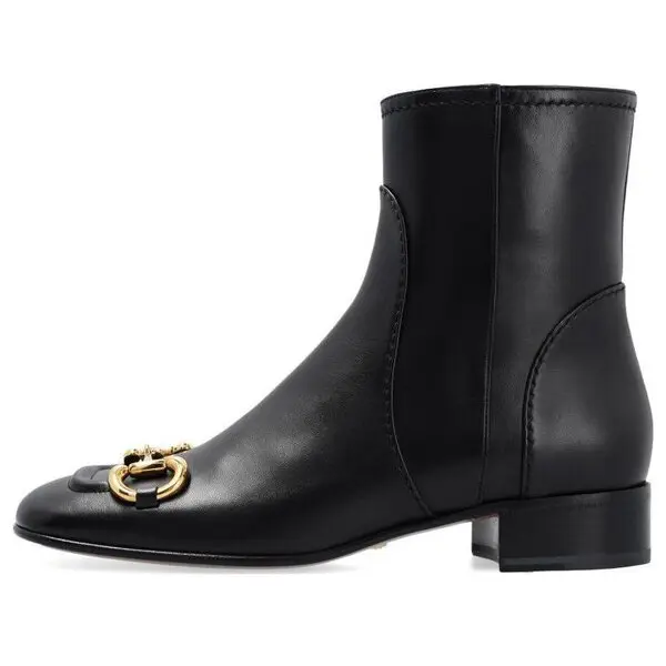 Gucci Horsebit Leather Ankle Boots