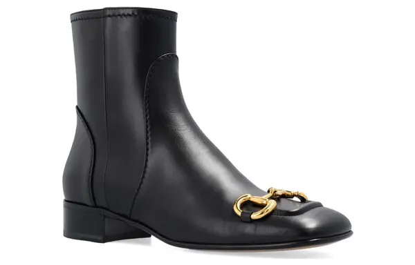 Gucci Horsebit Leather Ankle Boots
