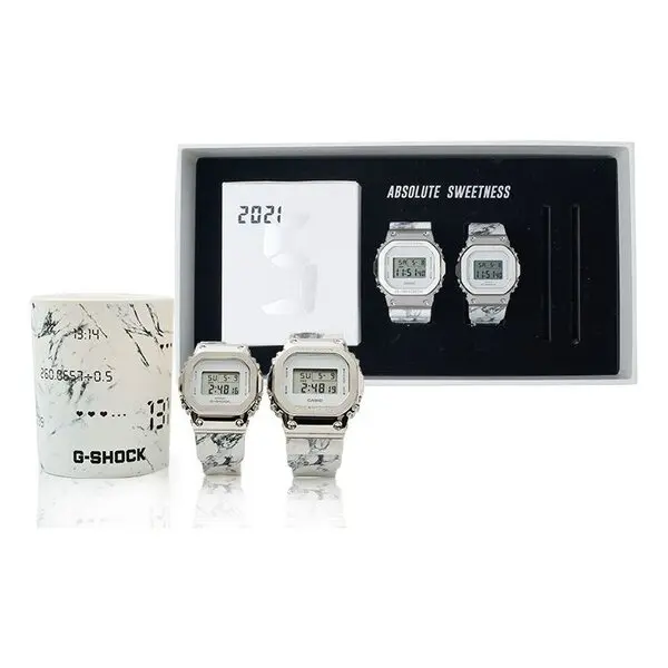 Casio G-shock Square Watch Set - White