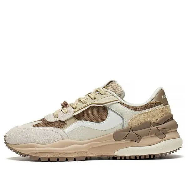 LI-NING Counterflow Casual Lace-up Sneakers - White/brown/beige
