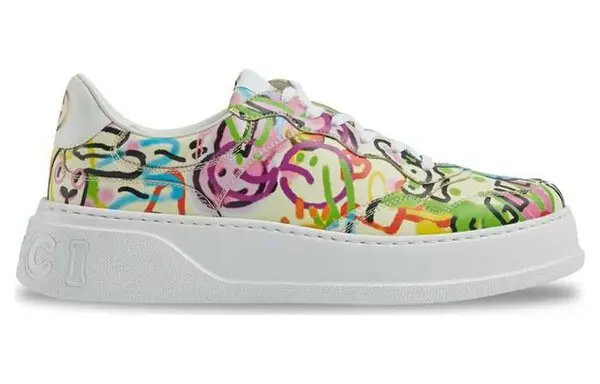 Gucci Graffiti Print Platform Sneakers
