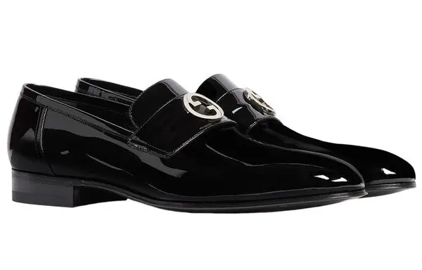 Gucci Interlocking G Leather Loafer - Black