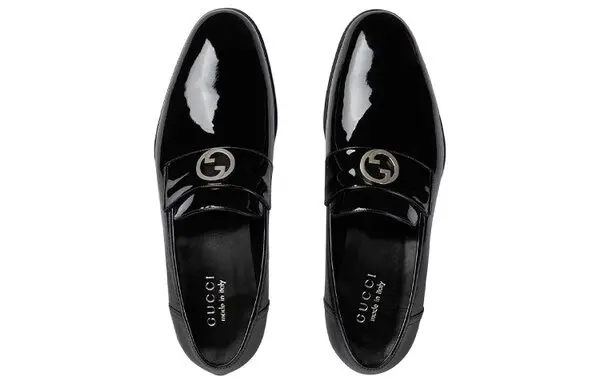 Gucci Interlocking G Leather Loafer - Black