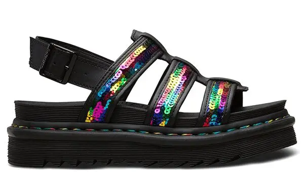 Dr. Martens Yelena Sequin Embellished Platform Sandals