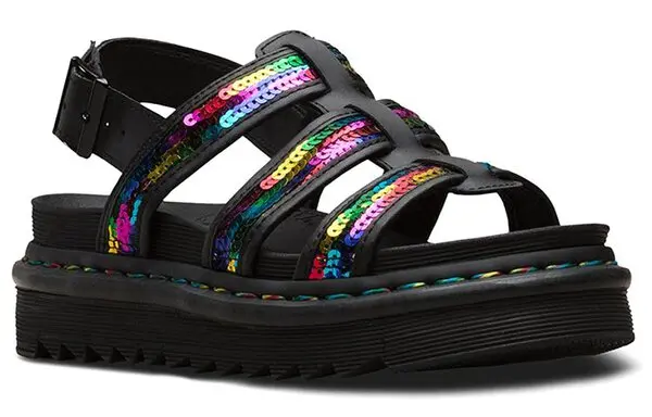 Dr. Martens Yelena Sequin Embellished Platform Sandals