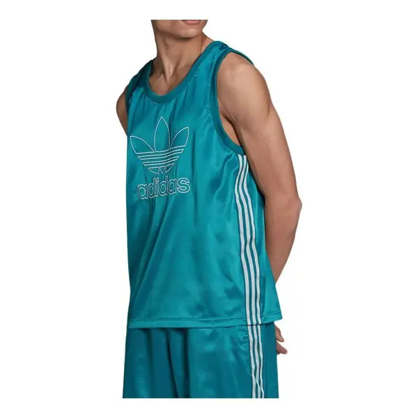 Adidas Originals Embroidered Round Neck Pullover Sleeveless Blue Vest - Default Colorway