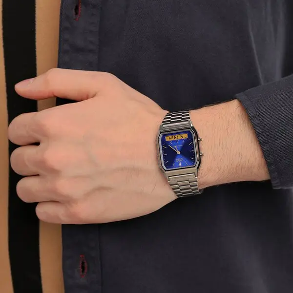 Casio Analog-digital Quartz Watch With Stainless Steel Strap