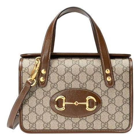 Gucci Canvas Horsebit 1955 Bag - Brown/gold