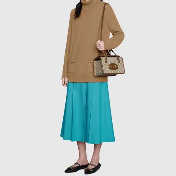Gucci Canvas Horsebit 1955 Bag - Brown/gold