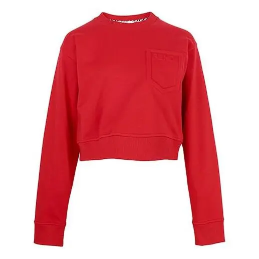 Fendi Logo Print Cropped Sweatshirt - Red