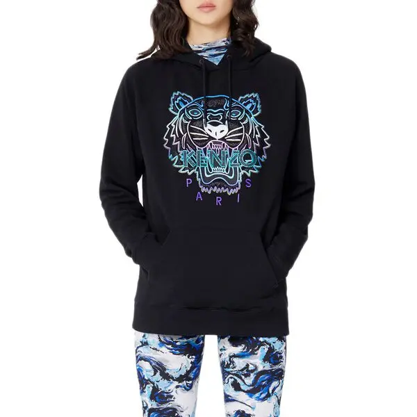 Kenzo Tiger Head Print Pullover Hoodie