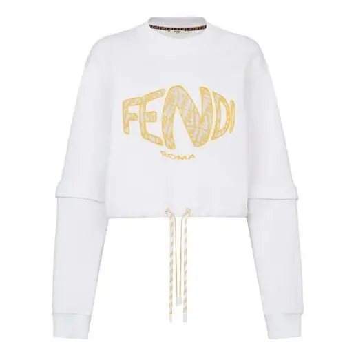 Fendi Cropped Detachable Sleeve Hoodie - White