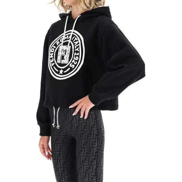 Fendi F Pattern Printing Hoodie - Black