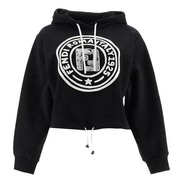 Fendi F Pattern Printing Hoodie - Black