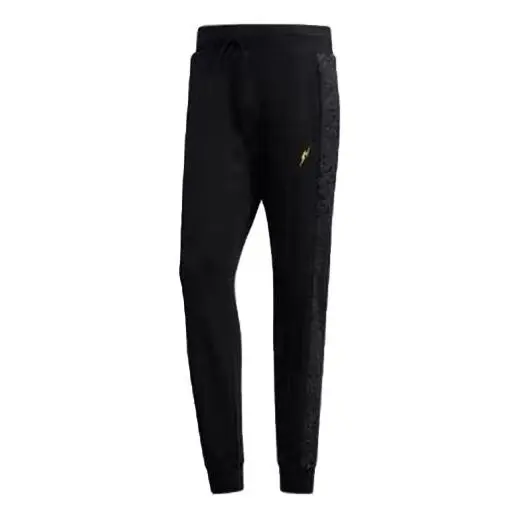 Adidas Neo X Pokemon Embroidered Side Printing Sports Long Pants - Black