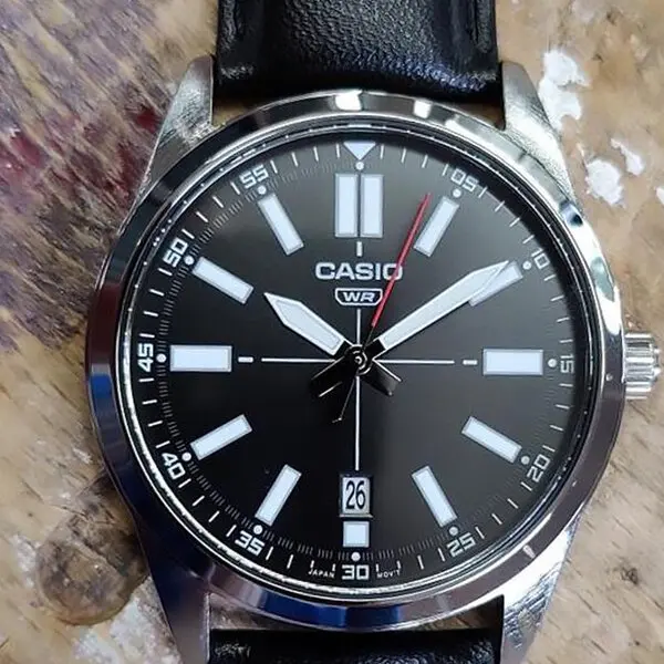 Casio Dress Pointer Display Analog Watch - Black