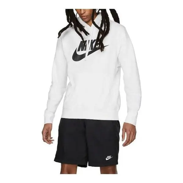 Nike Fleece Graphic Pullover Hoodie - White/black