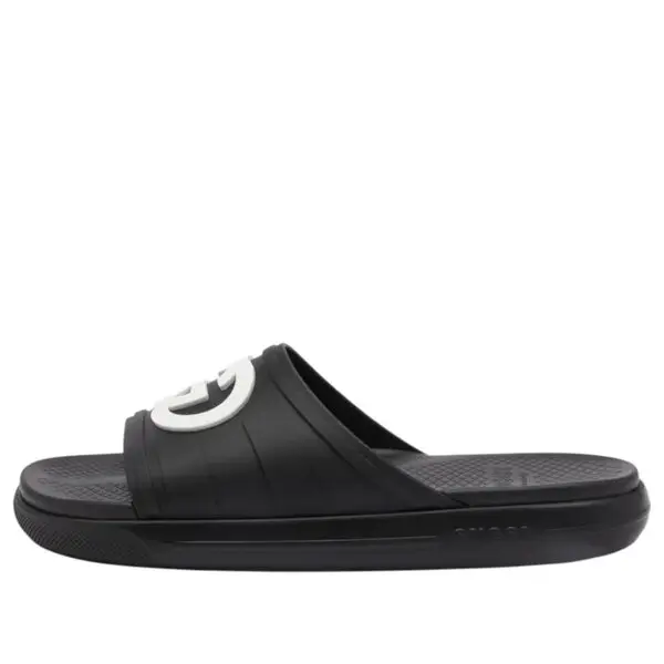 Gucci Interlocking G Slide - Black/white