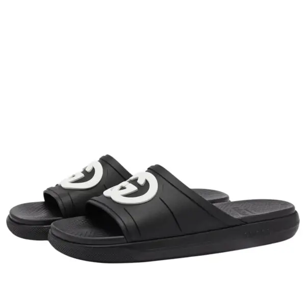 Gucci Interlocking G Slide - Black/white