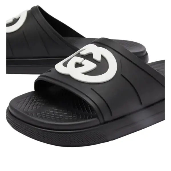 Gucci Interlocking G Slide - Black/white