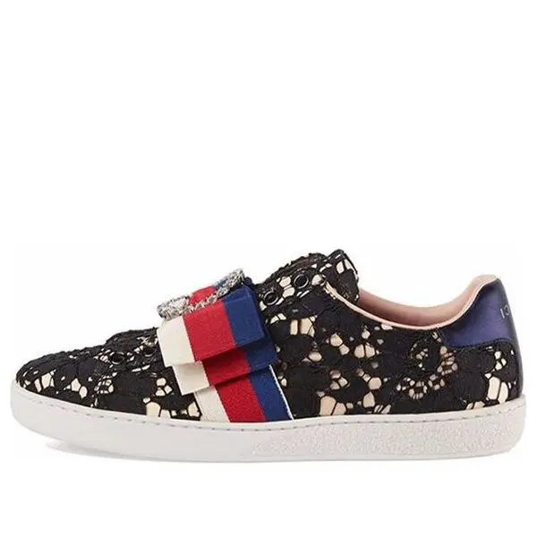 Gucci Ace Dark Flower Lace Sneakers - Black/red/blue