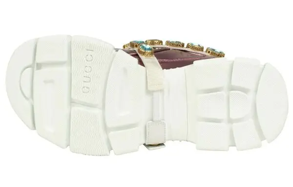 Gucci Flashtrek Embellished Sneakers - Pink/white/grey