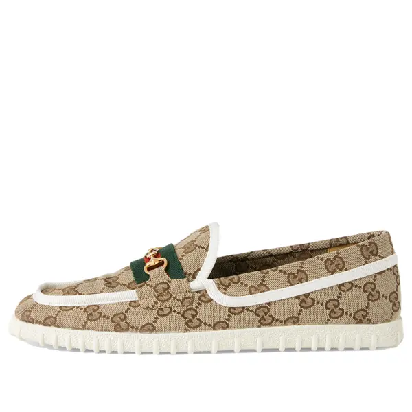 Gucci Gg Supreme Driving Shoes - Beige/ebony