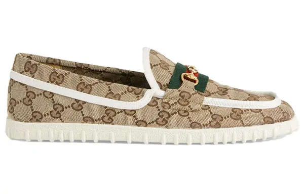 Gucci Gg Supreme Driving Shoes - Beige/ebony