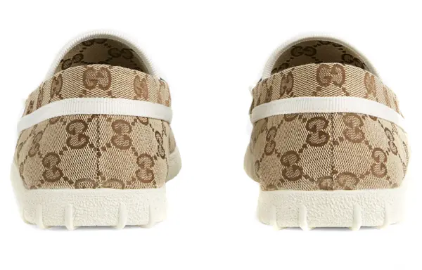 Gucci Gg Supreme Driving Shoes - Beige/ebony