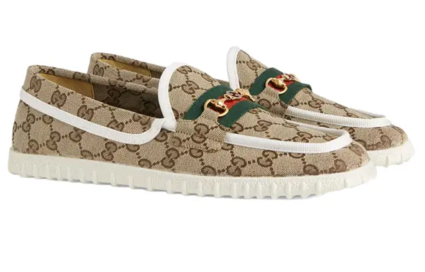 Gucci Gg Supreme Driving Shoes - Beige/ebony