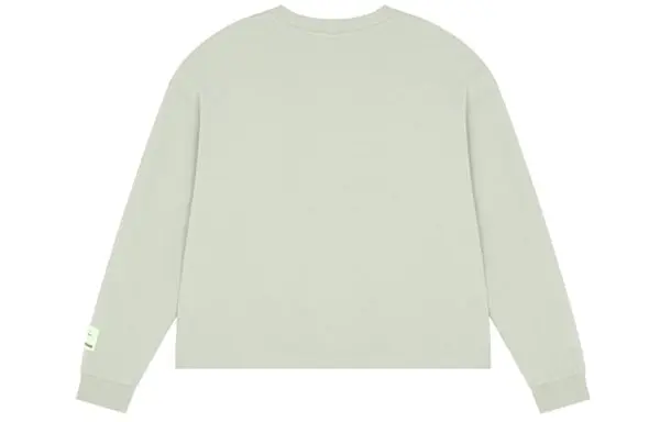 NEW BALANCE Embroidered Logo Knit Crewneck Long Sleeve T-shirt - Light Green