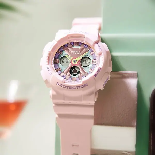 Casio Baby-g Ba-130pm-4apr Shockproof Water Resistant Watch - Pink