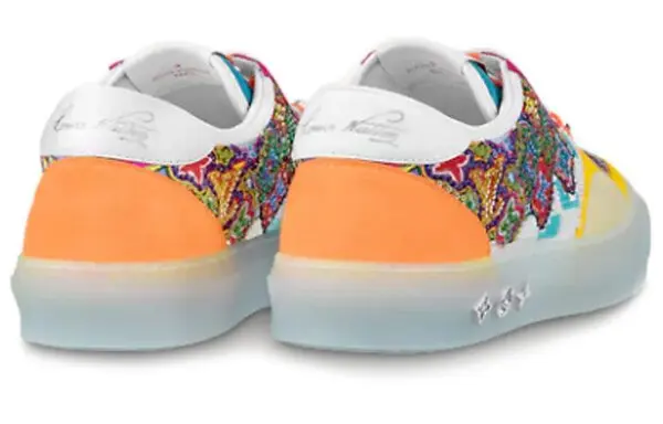 LOUIS VUITTON Ollie Suede Sequin Monogram Sneakers - Yellow/multi-color