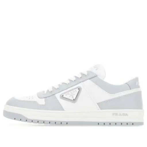 Prada Downtown Leather Sneakers - White/grey