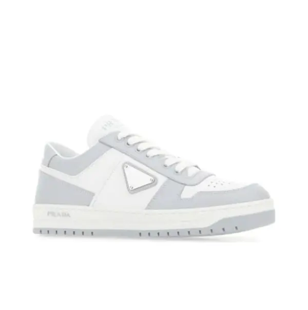 Prada Downtown Leather Sneakers - White/grey