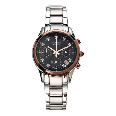 Casio Sheen Quartz Chronograph Stainless Steel Watch - Black