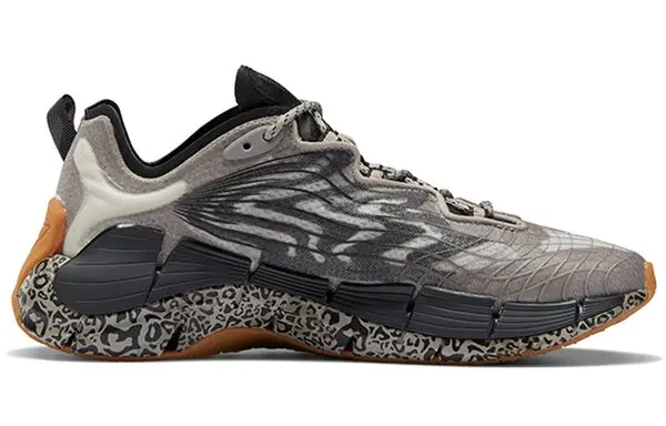 REEBOK Zig Kinetica 2 Animal Print Athletic Sneakers - Grey