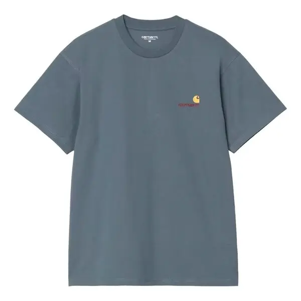 Carhartt Work In Progress American Script Short Sleeve T-shirt - Blue