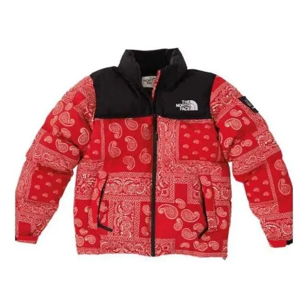 The North Face Nuptse Bandana Print Down Jacket - Red