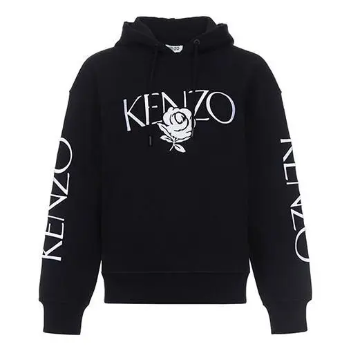 Kenzo Rose Alphabet Hoodie - Black