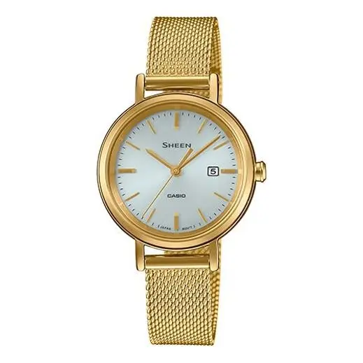 Casio Sheen Analog Watch With Sapphire Crystal And Solar Power - Silvergold