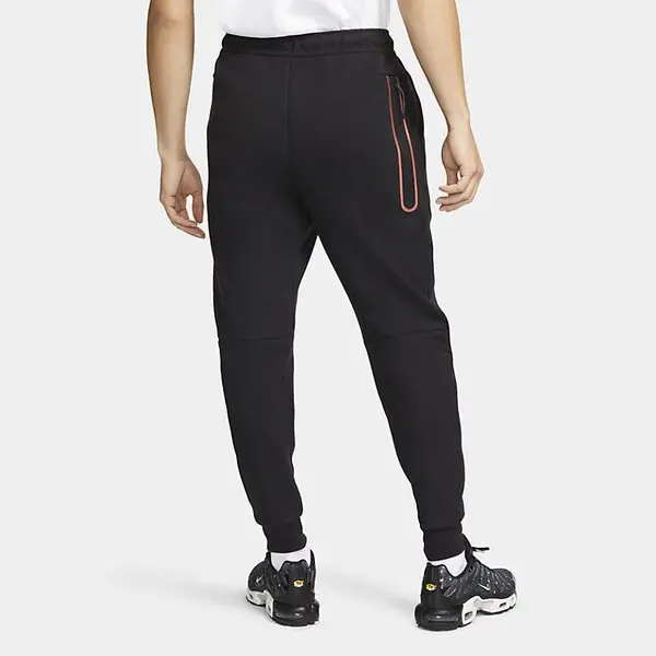 Nike Tech Fleece Brushed Sweatpants 'black - Black/orange