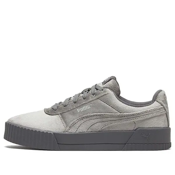 PUMA Carina Velvet Low Top Sneakers - Grey/silver