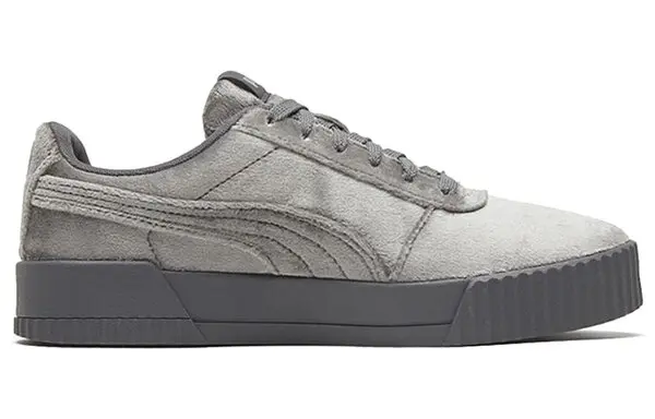 PUMA Carina Velvet Low Top Sneakers - Grey/silver