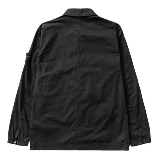 Stone Island Cotton Zip-up Overshirt - Black