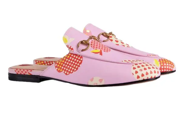 Gucci Princetown Horsebit Mules - Pink/orange
