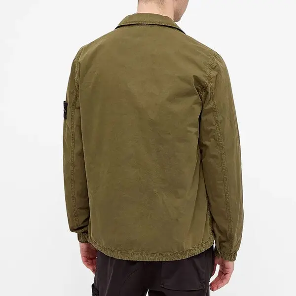 Stone Island Zip Pocket Overshirt - Olive Green