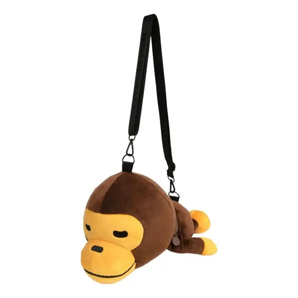 A BATHING APE Baby Milo Plush Crossbody Bag - Brown