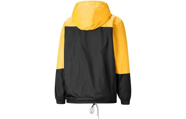 PUMA Mvp Windbreaker Drawstring Hooded Woven Jacket - Yellow